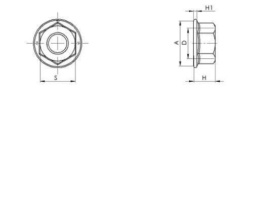 Ecrou hexagonal autobloquant tout métal M8 X 1.25 inox 316L Mo+80 KG ...